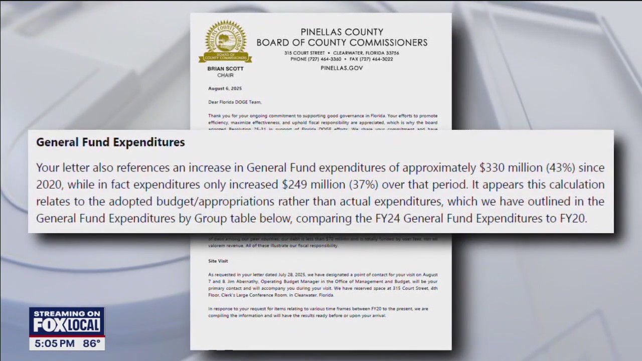 Pinellas County responds to Florida DOGE letter as on-site audits begin ...