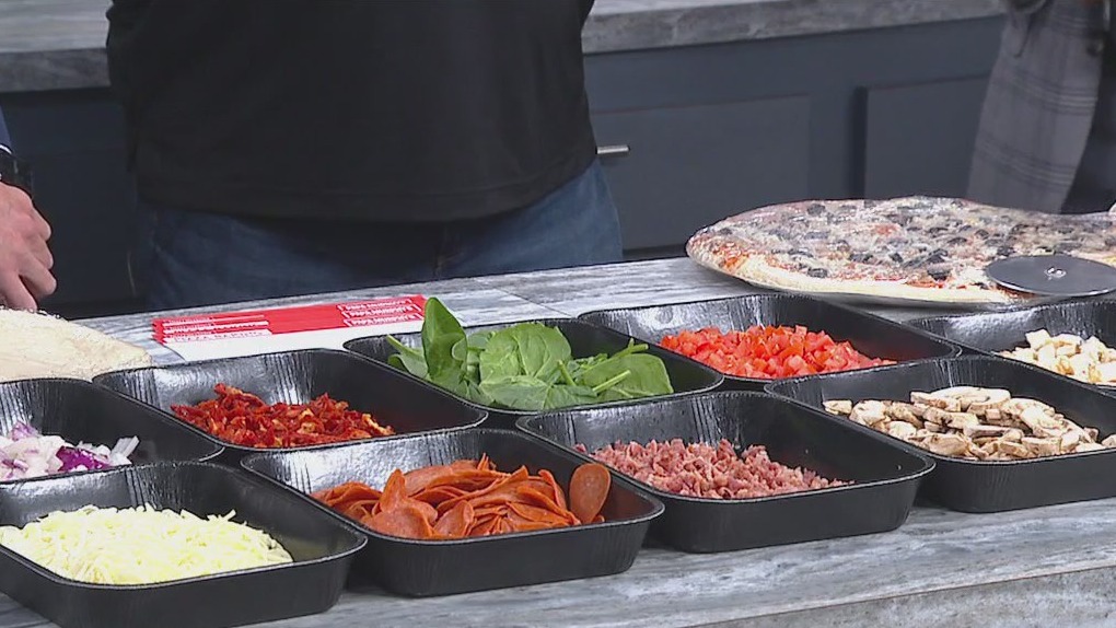 Football gameday food; customizing your own pizza at Papa Murphy's ...