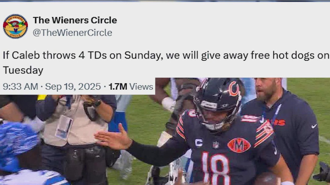 The Wieners Circle to dish out free hot dogs after Caleb Williams' big ...