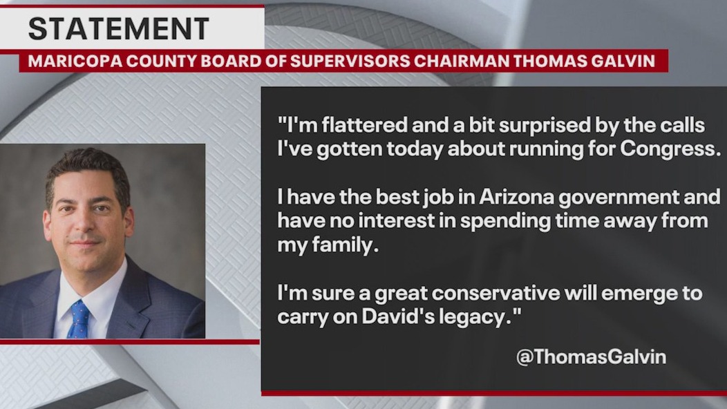 Maricopa Co. Supervisor Thomas Galvin declines congressional bid | FOX ...