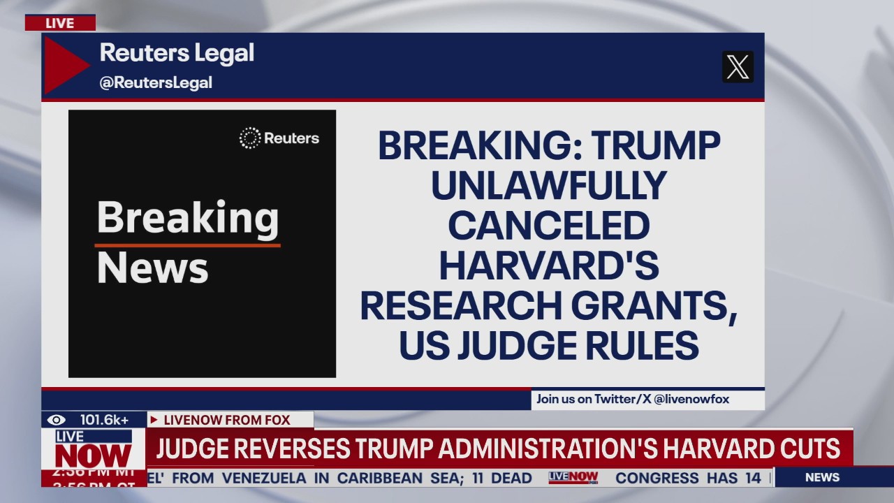 Judge reverses Trump administration's Harvard cuts | LiveNOW from FOX