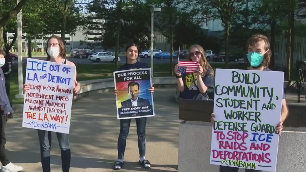 Detroit anti-ICE protests: Demonstrators take to the streets amid LA ...