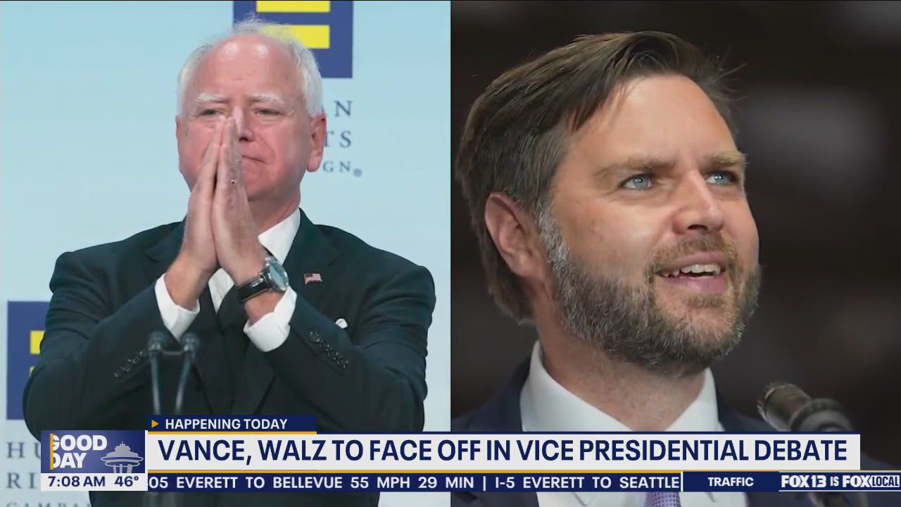 Vance, Walz to face off in tonight's Vice Presidential debate | FOX 13 Seattle