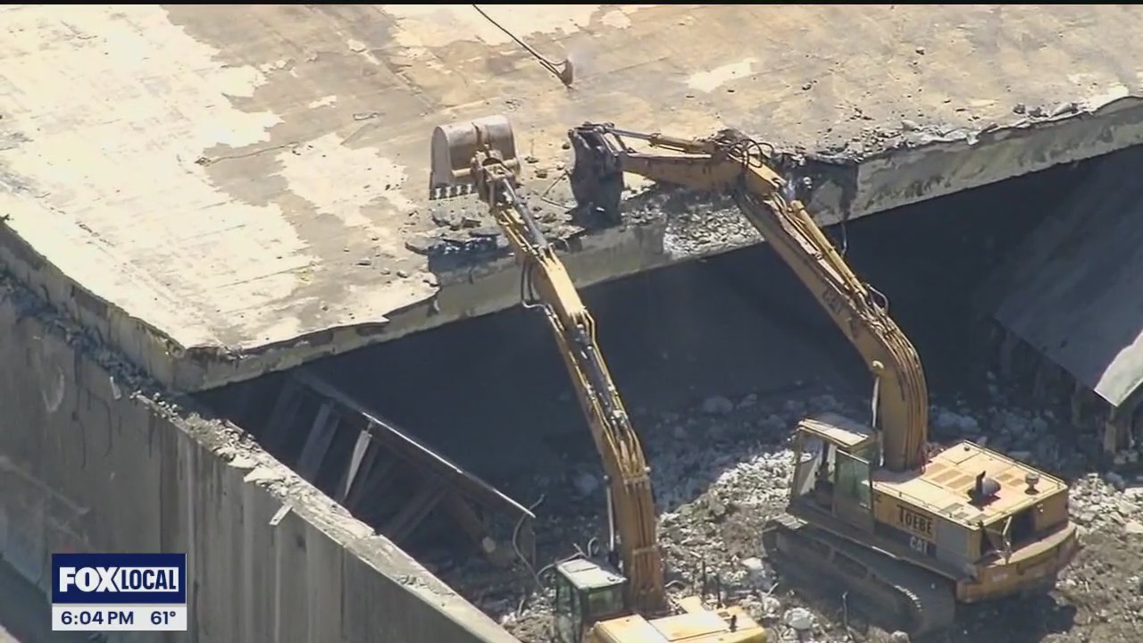 696 construction: Bridge demolition finishes early, road re-opens | FOX ...