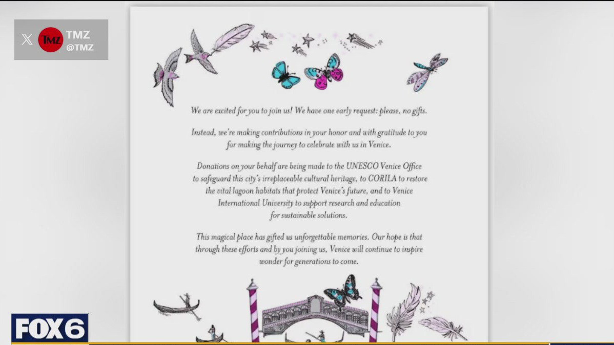 Jeff Bezos and Lauren Sánchez wedding; invitation revealed | FOX6 Milwaukee