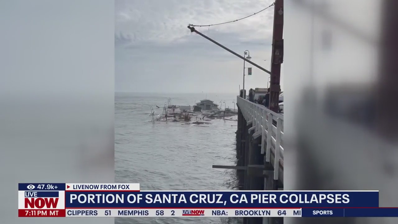 Portion of Santa Cruz, CA pier collapses | LiveNOW from FOX
