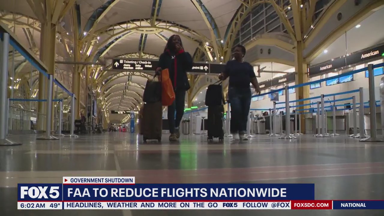 Government Shutdown 2025 Update: FAA reducing air traffic at airports nationwide | FOX 5 DC