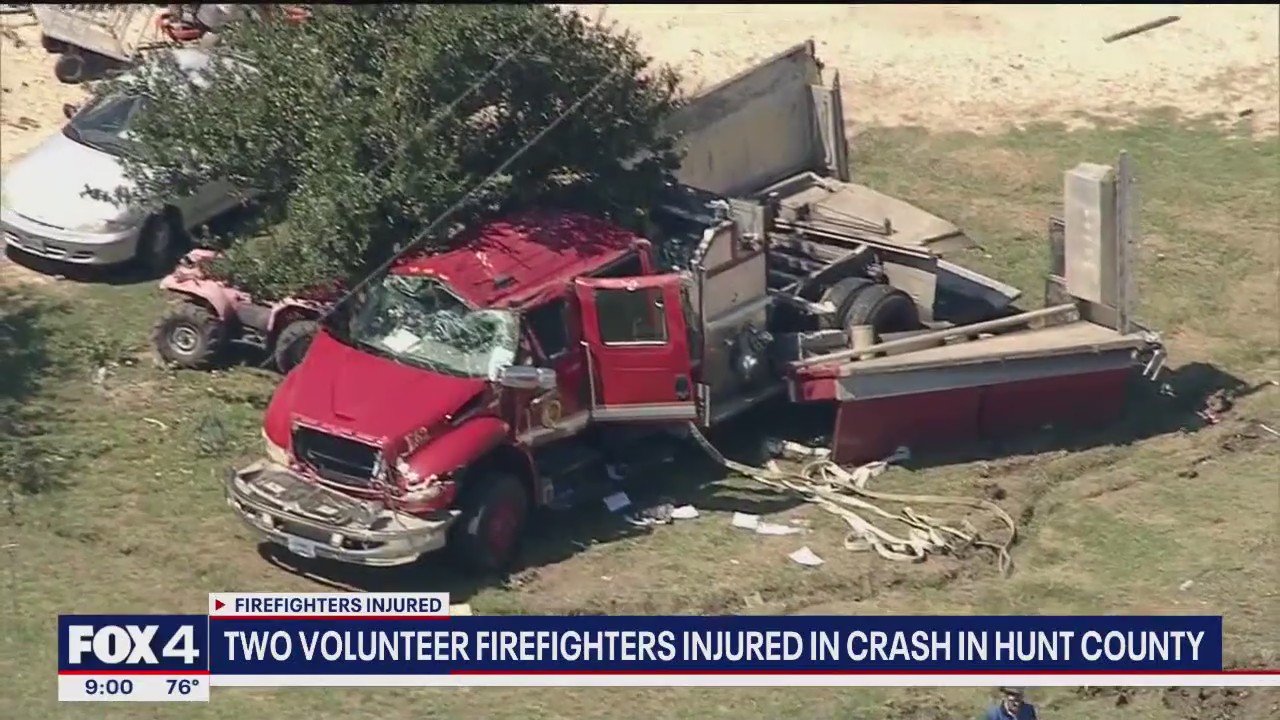 Husband and wife volunteer firefighters injured as firetruck rolls over in Hunt County | FOX 4 ...