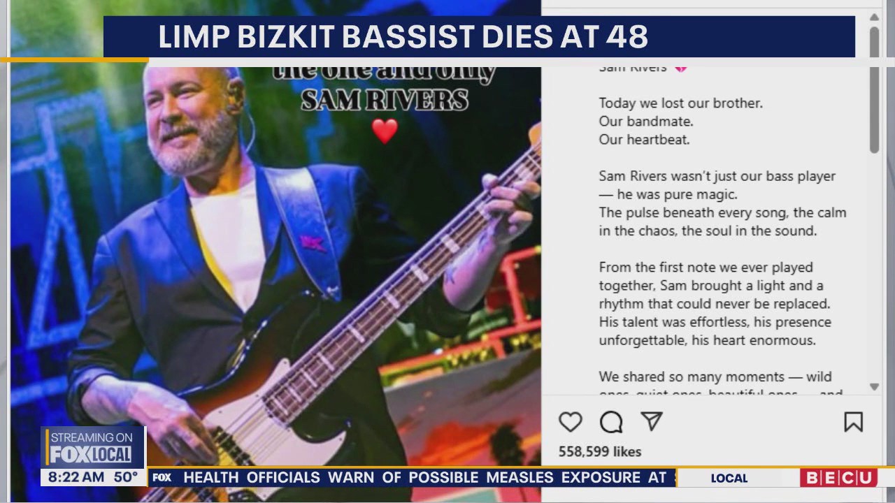 Limp Bizkit bassist Sam Rivers dies at 48 | FOX 13 Seattle
