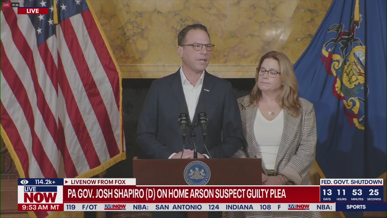 PA Gov. Shapiro speaks on home arson suspect | LiveNOW from FOX
