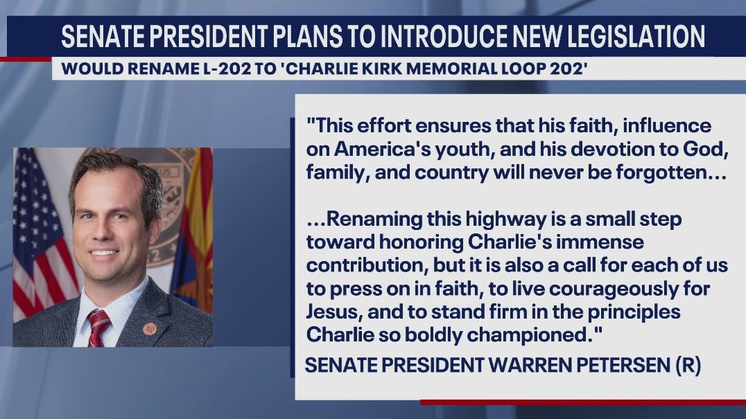 Charlie Kirk: Arizona Senator seeks to rename Loop 202 in his honor ...